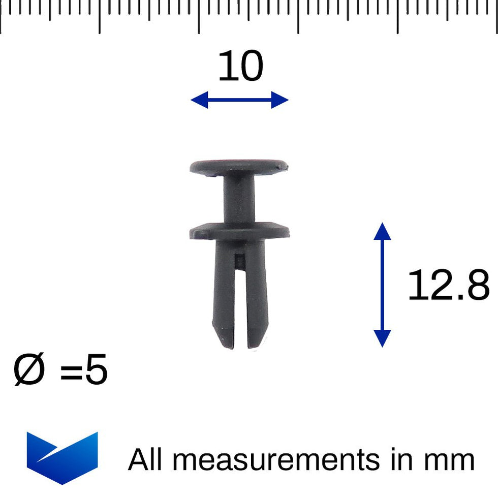 5mm Hole Plastic Expanding Rivet, Volkswagen N90536901 — VehicleClips