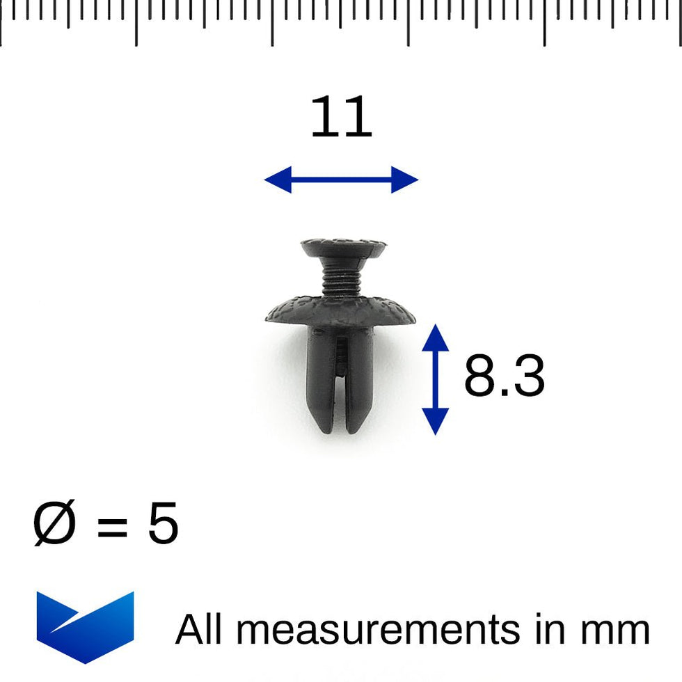 5mm Screw Fit Plastic Rivet, Citroen 6822W5 — VehicleClips