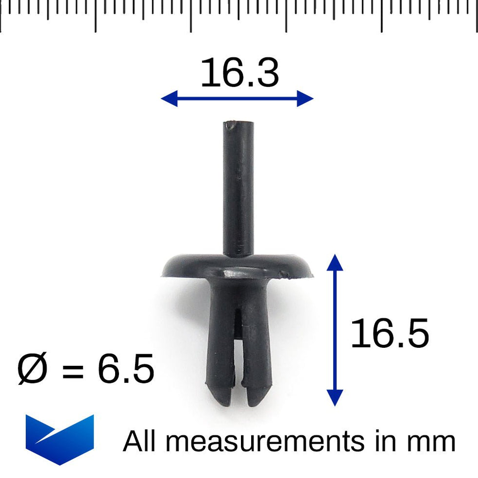6mm Push Fit Plastic Rivet Clip, Volvo 1268176 — VehicleClips