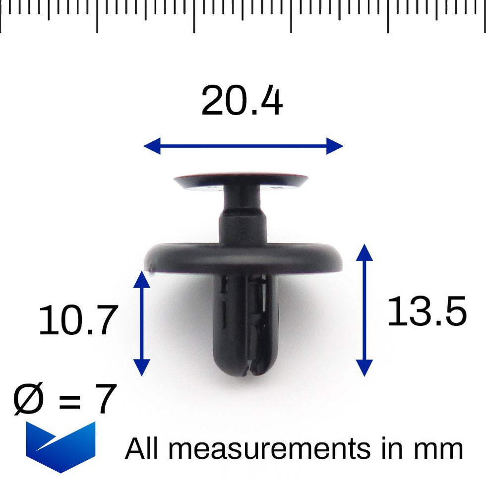 7mm Push Fit Plastic Rivet Clips for Lexus Engine Covers & Shields- 90 ...