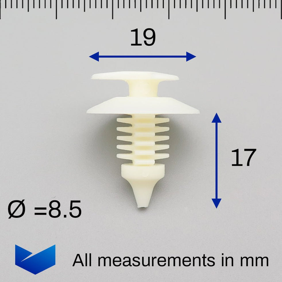 8.5mm Fir Tree Clips with Crescent Head- Interior Trim Clips- Volkswag ...
