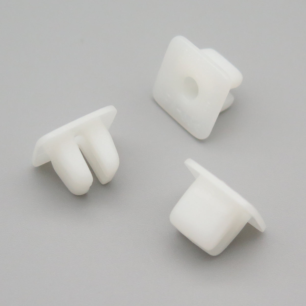 8mm x 8mm White Plastic Locking Nut / Screw Grommet — VehicleClips