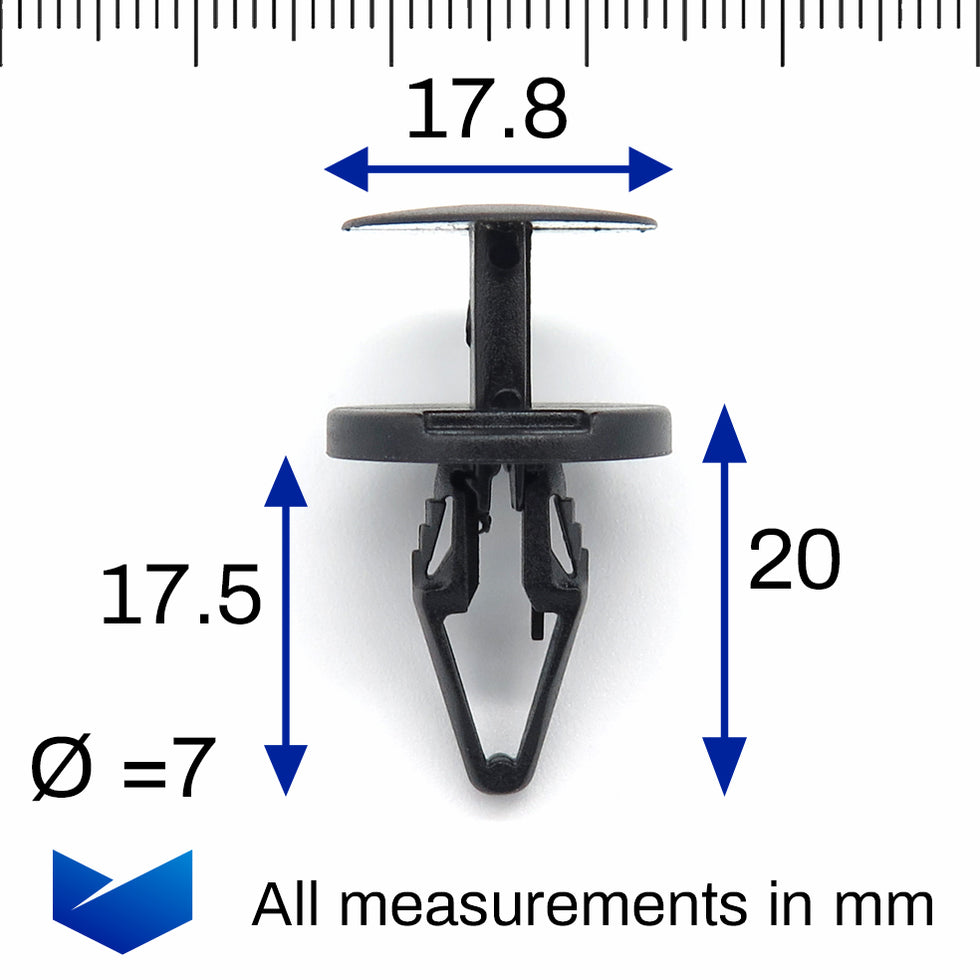 Push Fit Expanding Trim Clip for Bumper & Trims, 7mm hole, Ford 485580 ...