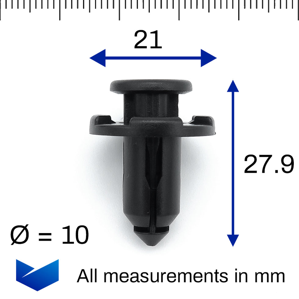 10mm Push Fit Plastic Rivet, Toyota SU00302984 — VehicleClips