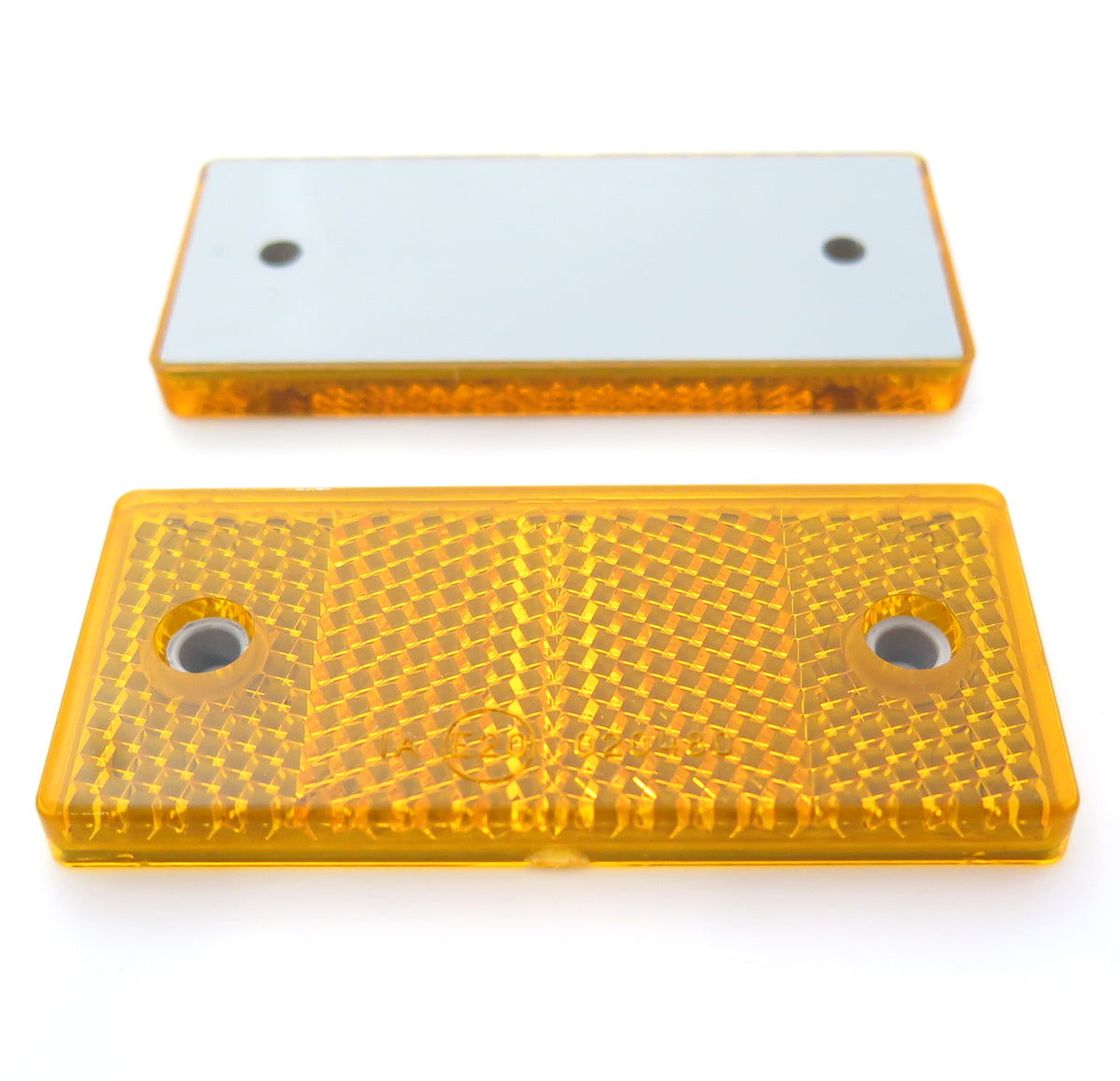 Amber Rectangular Reflector, Screw Mount, 69mm x 31.5mm — VehicleClips