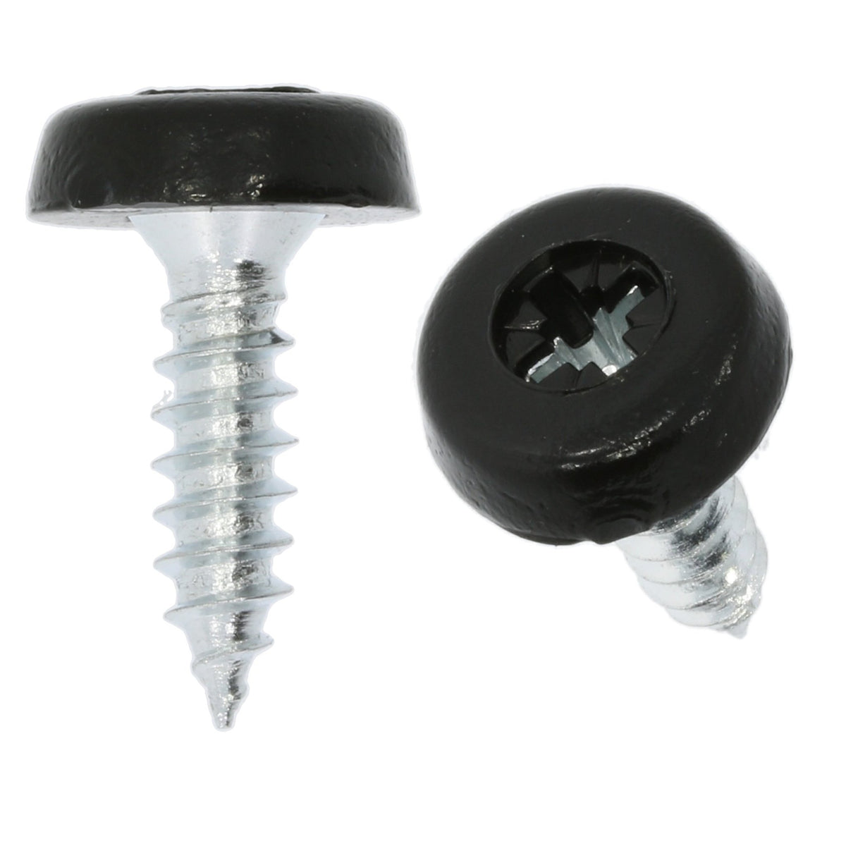 Black Polytops Moulded Number Plate Screw, 20mm Long — VehicleClips