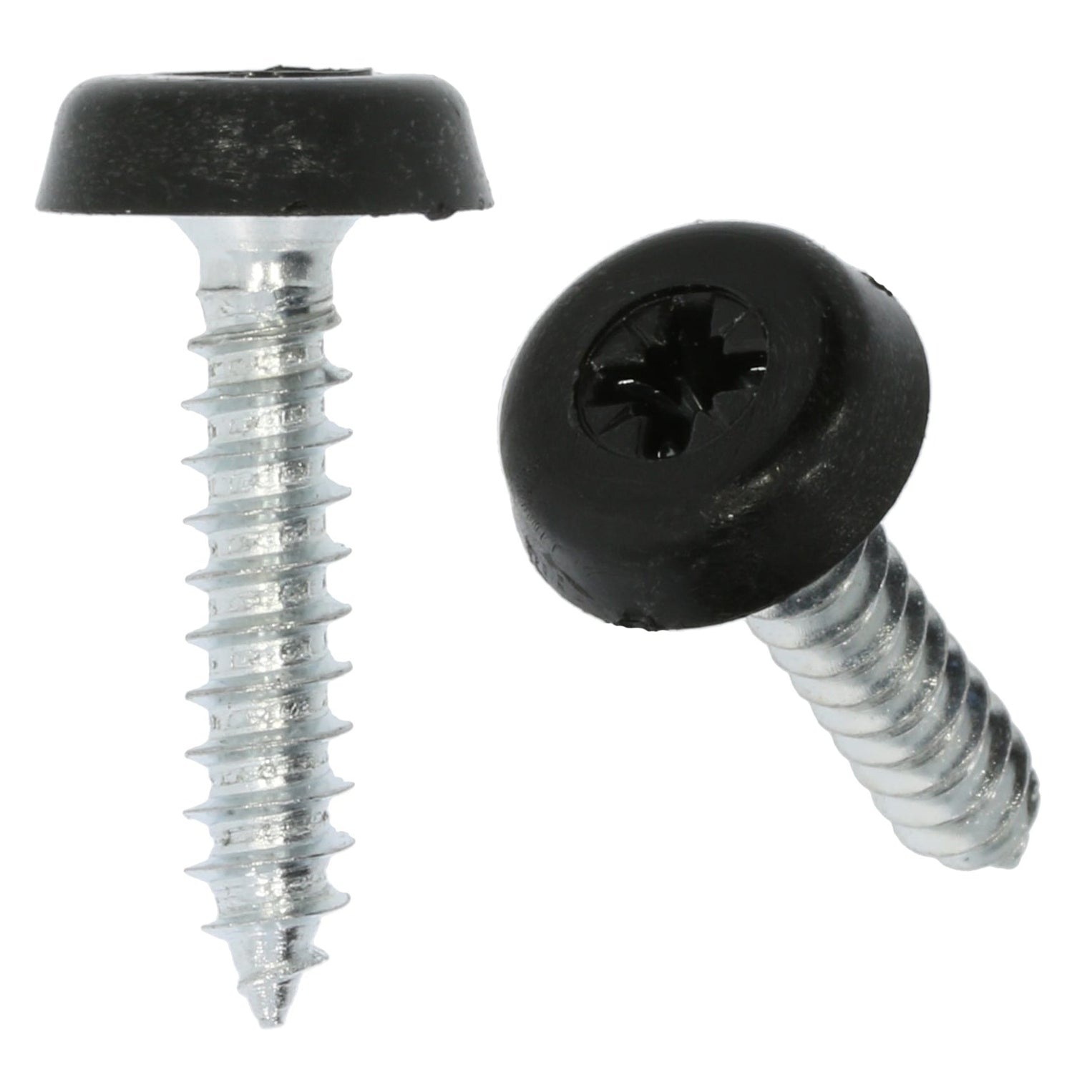 Black Polytops Moulded Number Plate Screw, 26mm Long — VehicleClips