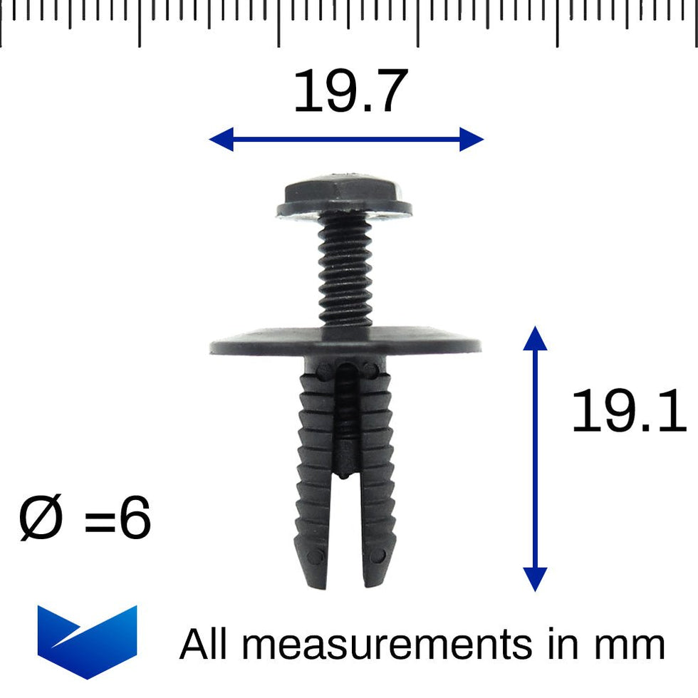 BMW Screw Fit Plastic Rivet Clip for Interior and Exterior Trim Mouldi ...
