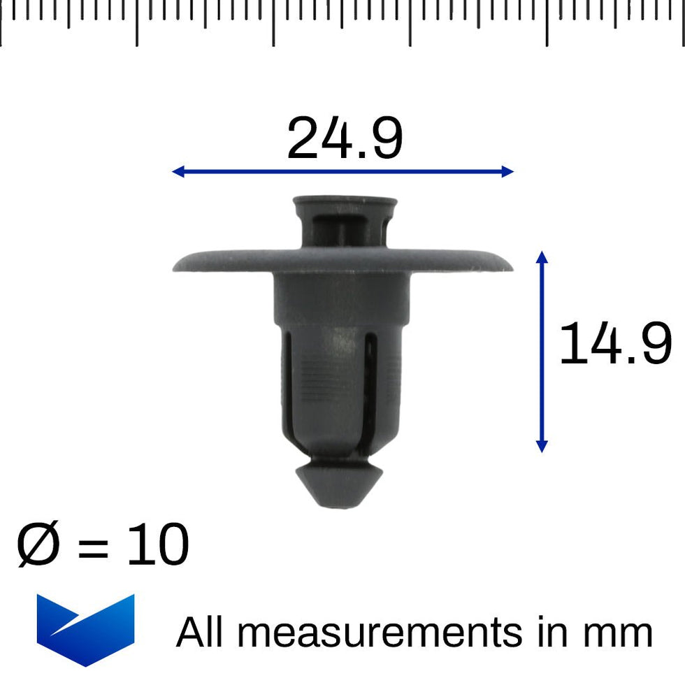 Push Fit Plastic Fastener for Windscreen Cowls and Shields, Jaguar XR8 ...
