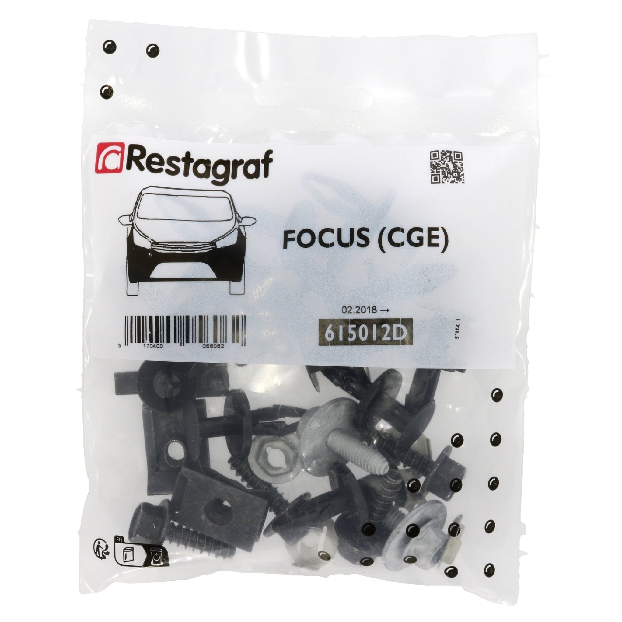 Restagraf Full Front Bumper Fixings & Fasteners- Fitting Kit, Focus (0 ...