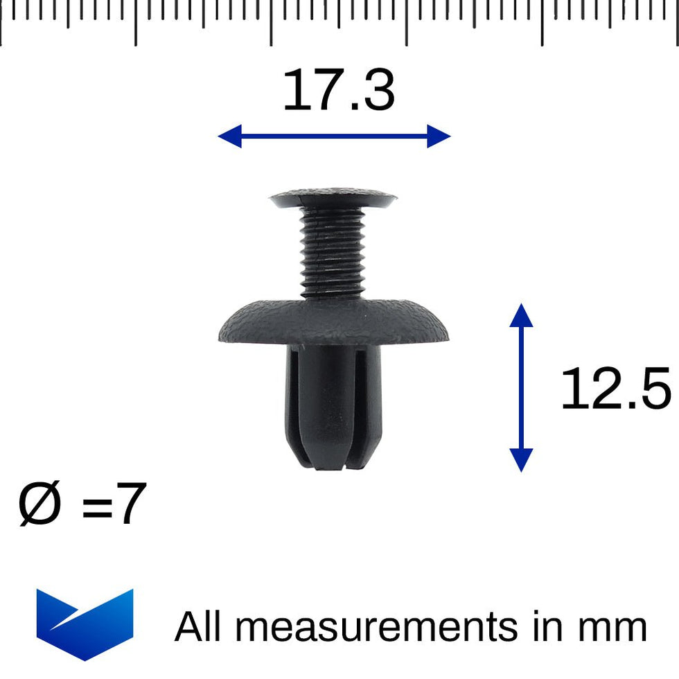 Wheel Arch Lining, Bumper & Trim Panel Fasteners- Mitsubishi MB253964 ...
