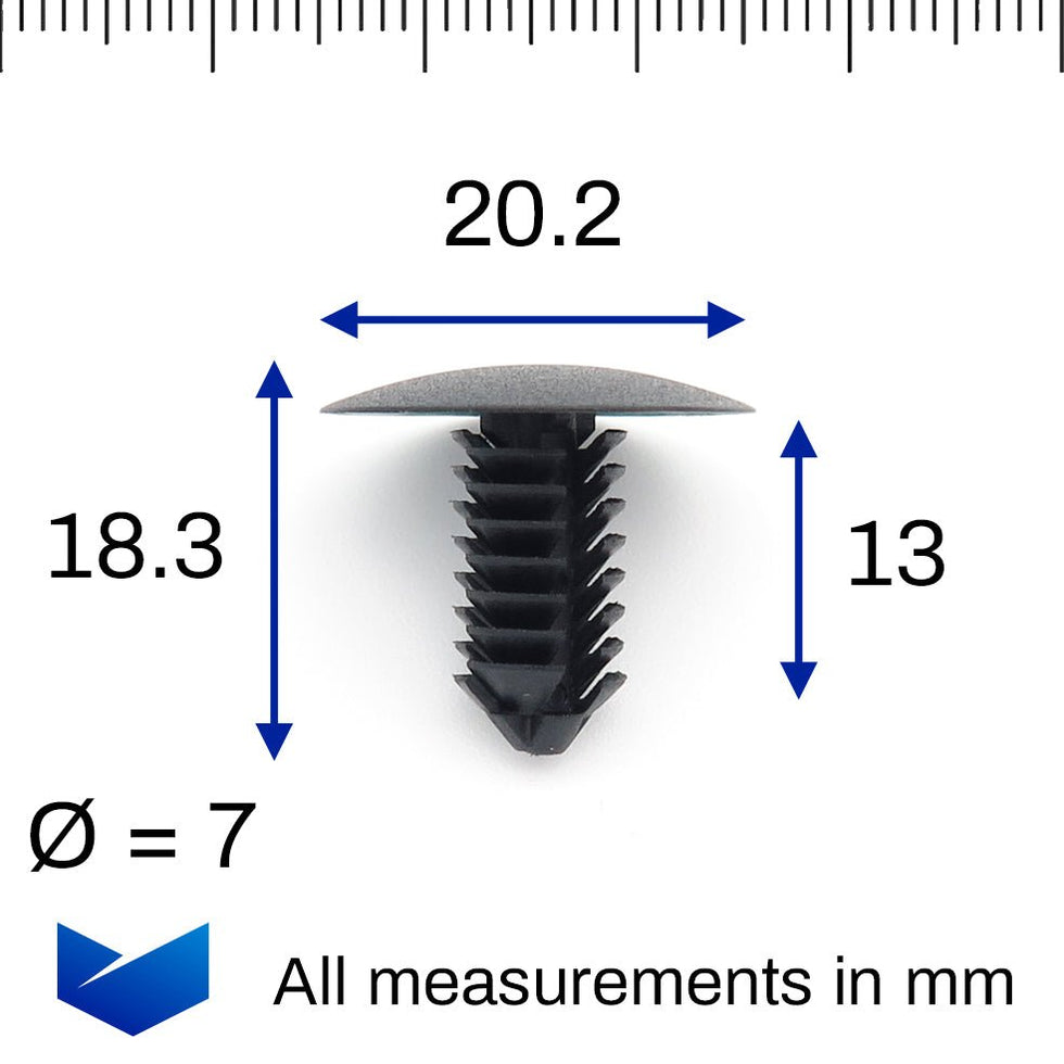 7mm Fir Tree Clip- Windscreen Cowl, Boot & Interior Trim Lining Clips ...