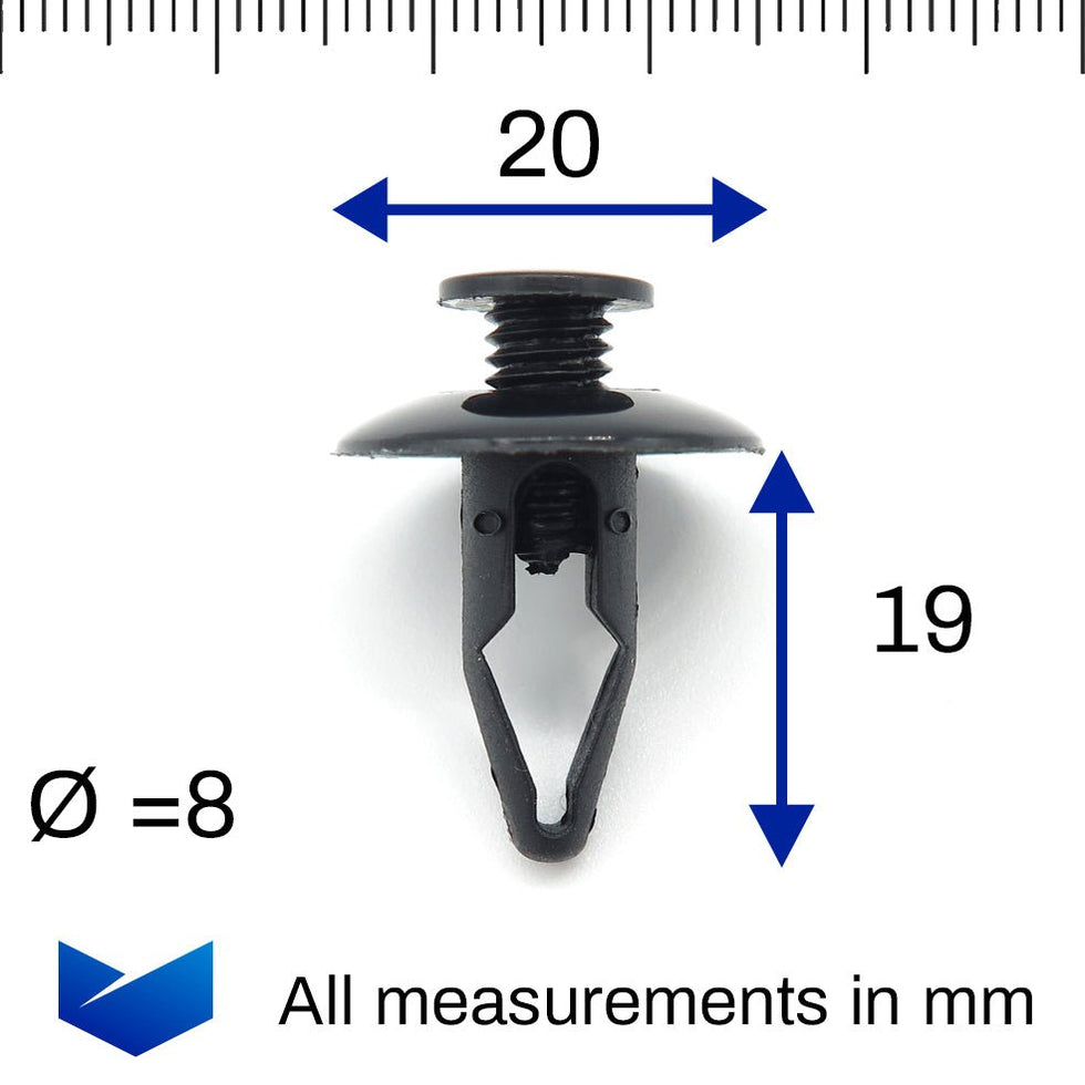 8mm Screw Fit Plastic Fastener- Nissan 63844-01A00 — VehicleClips