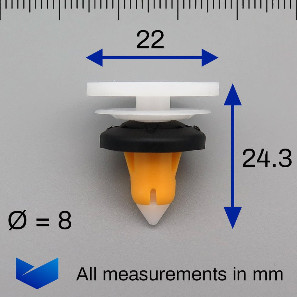 Door Card & Interior Trim Fasteners, Fiat 51987227 — VehicleClips