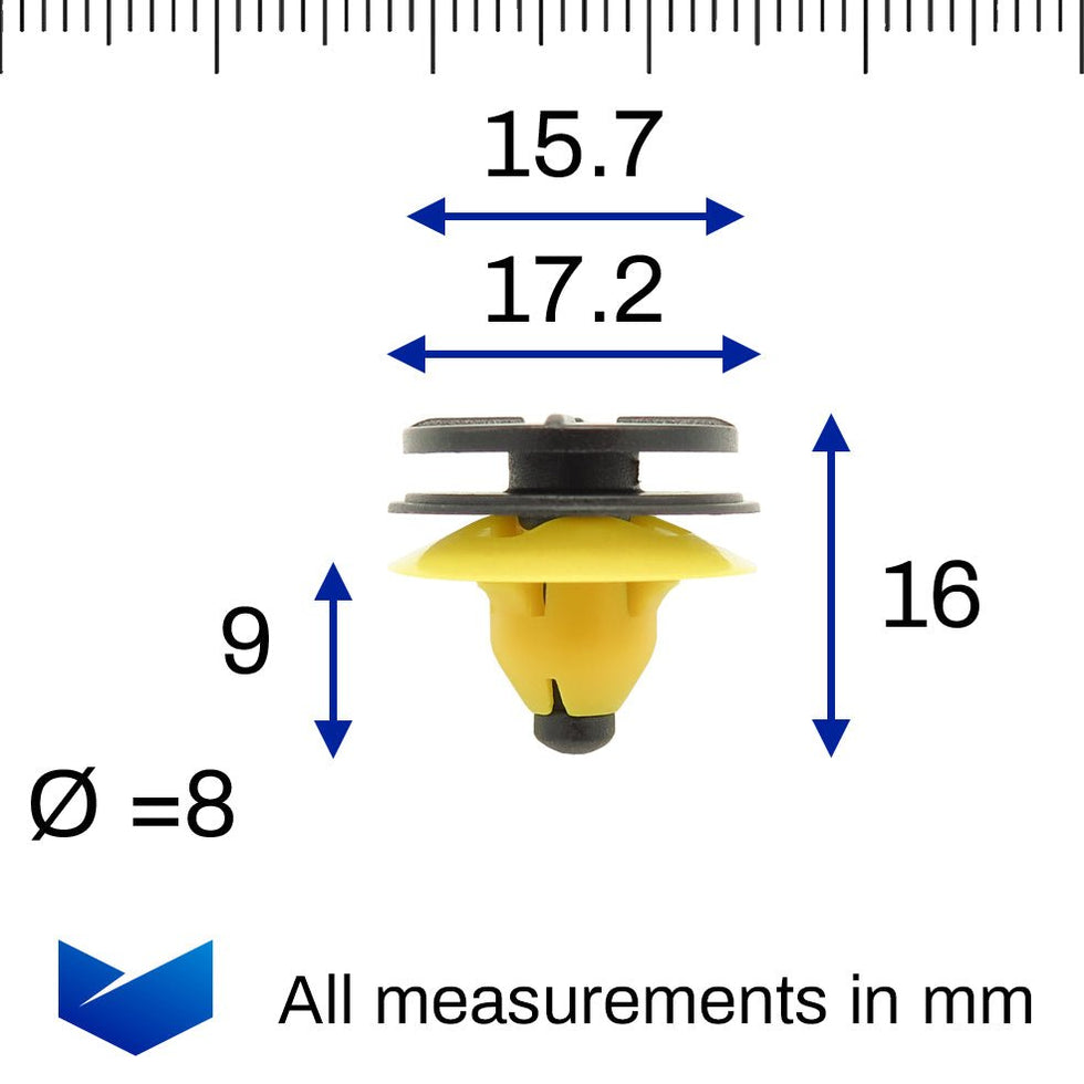 Volvo Plastic Trim Clips for Side Skirts, Sill Mouldings & Rocker Cove ...